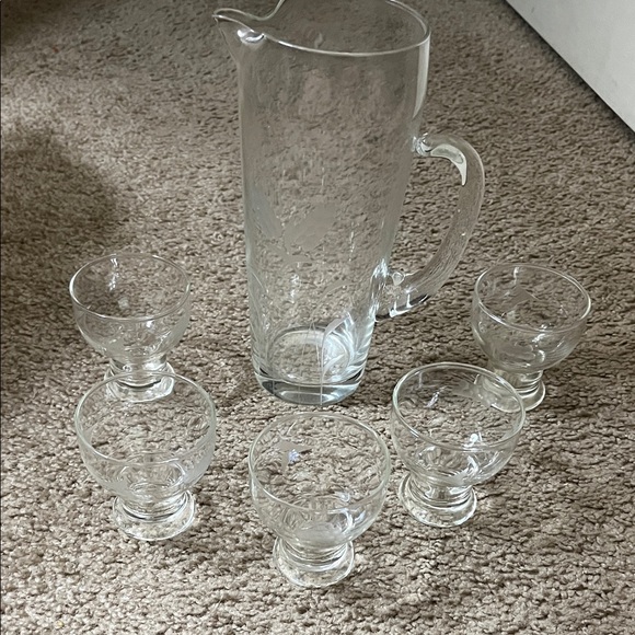 Javit | Dining | Elegant Vintage 95s Javit Etched Wheat Juice Glasses ...